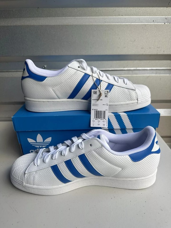 Adidas Originals Superstar 'White Blue Bird' Mens Sneakers IF3652 | eBay