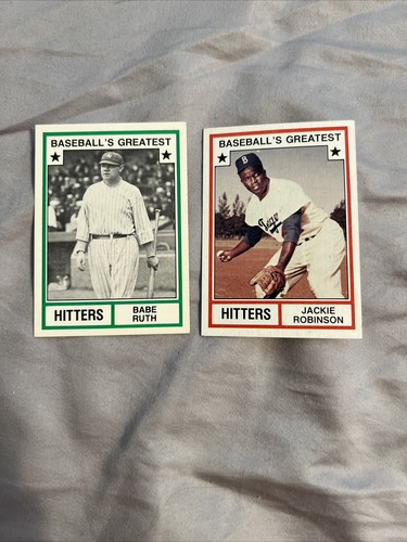 BABE RUTH JACKIE ROBINSON 2 CARD VINTAGE LOT REAL NICE ALL TIME GREATS ...