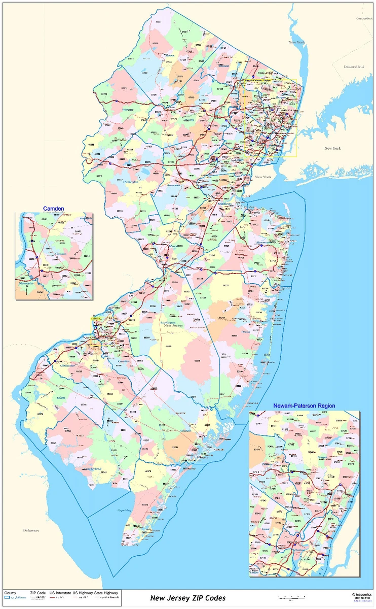 Laminated Zip Code Maps