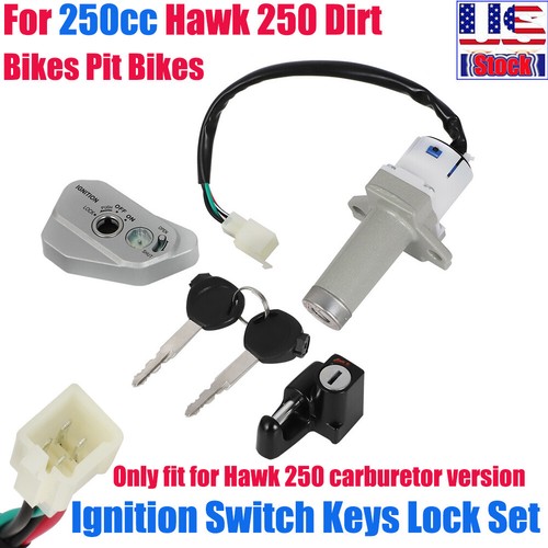 Ignition Switch Keys Lock Set With 2 Keys For 250cc Hawk 250 Dirt Bikes ...