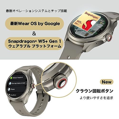 Ticwatch Pro 5 Smartwatch 5ATM Waterproof Ash Gray Mobvoi Japan | eBay