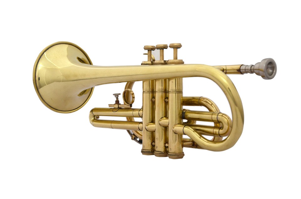 Cornet Sale NEW ELEGANT DELUXE BRASS FINISH Bb FLAT CORNET FREE CASE ...
