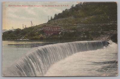 Postcard - Gold Ray Dam Rogue River Oregon Southern Pacific Railroad ...