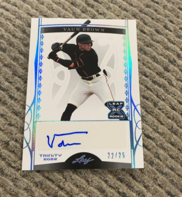 2022 Leaf Trinity Baseball VAUN BROWN San Francisco Giants Auto ...