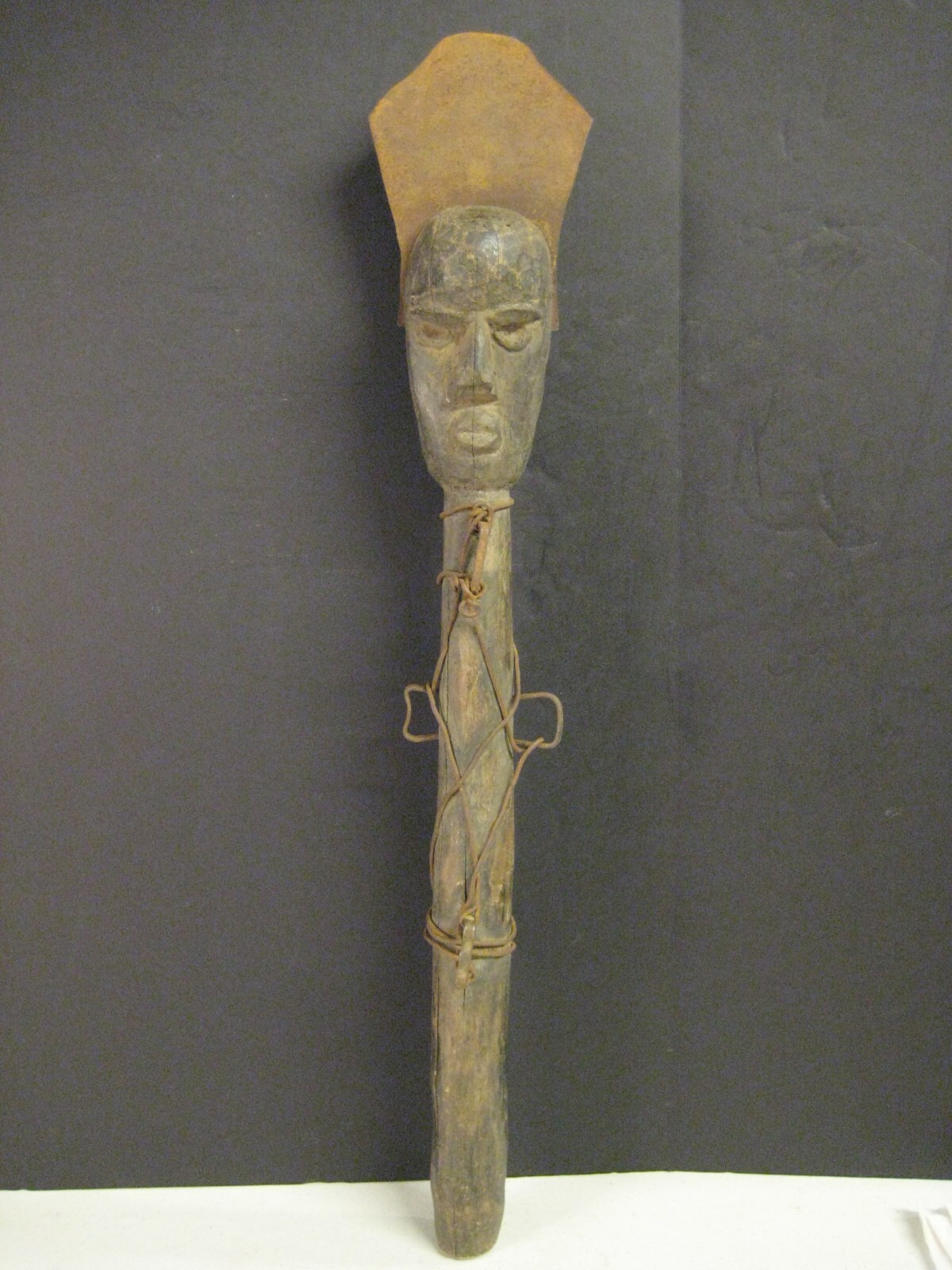Ofo ritual staff, wood and iron statue, African, Nigeria, Igbo culture ...