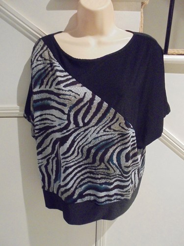 LADIES ELEGANT LABEL GORGEOUS SIZE XXL, 20 BLACK PATTERN TOP 'PERFECT ...