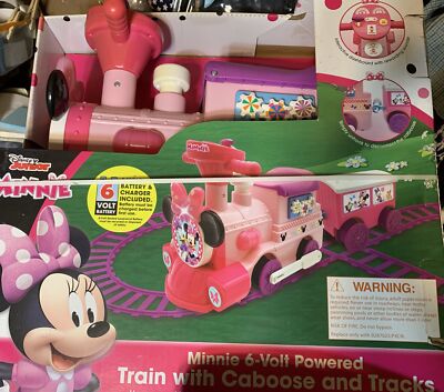 Disney Junior Minnie Train With Caboose And Tracks 6 volt powered ...