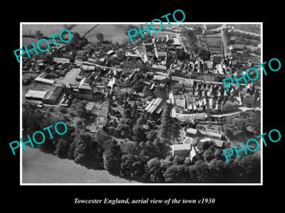 OLD 6 X 4 HISTORIC PHOTO OF TOWCESTER ENGLAND AERIAL VIEW OF THE TOWN ...