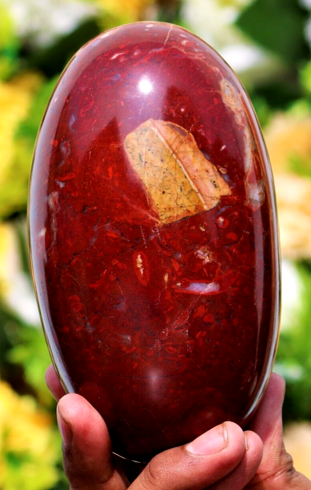 135MM Red Brecciated Jasper Lingam Natural Healing Metaphysical Crystal ...