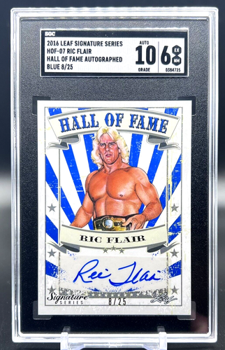 RIC FLAIR 2016 Leaf Signature Series Wrestling Hall of Fame AUTO Blue ...