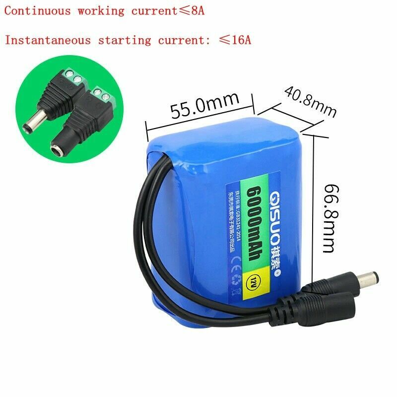 Rechargeable Li-Battery Pack DC 12V 1500-30000mAh for 12 V Battery ...