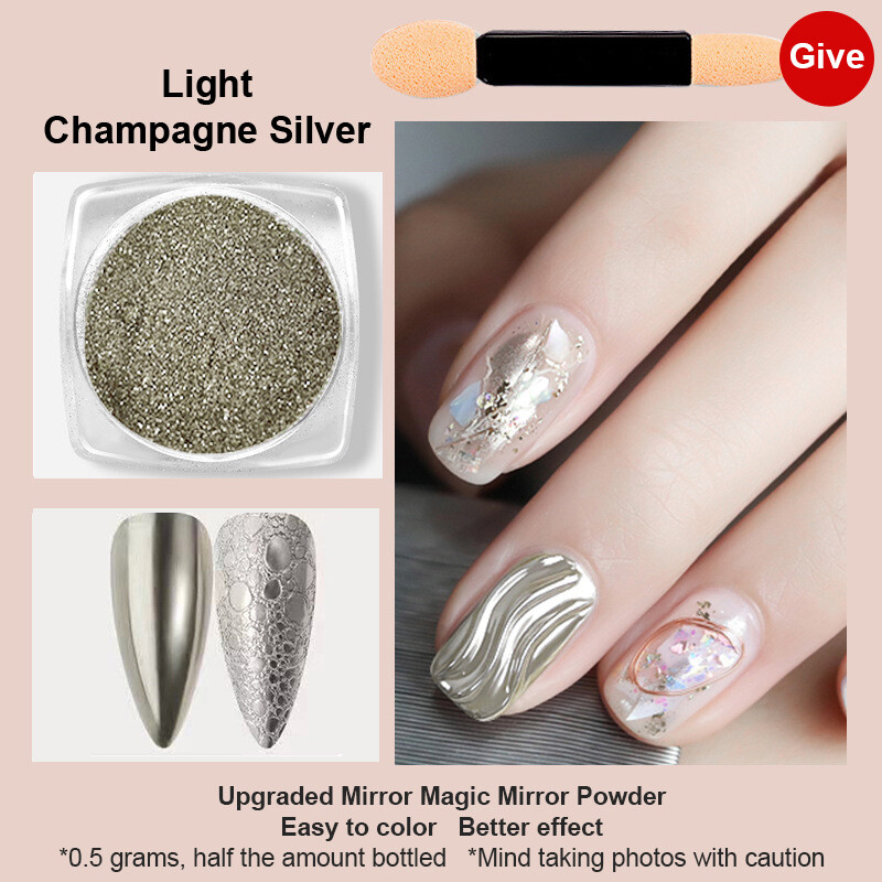 Magic Mirror Sequins Nail Shining Sequin Mirror Flour Water Ripple Nail ...