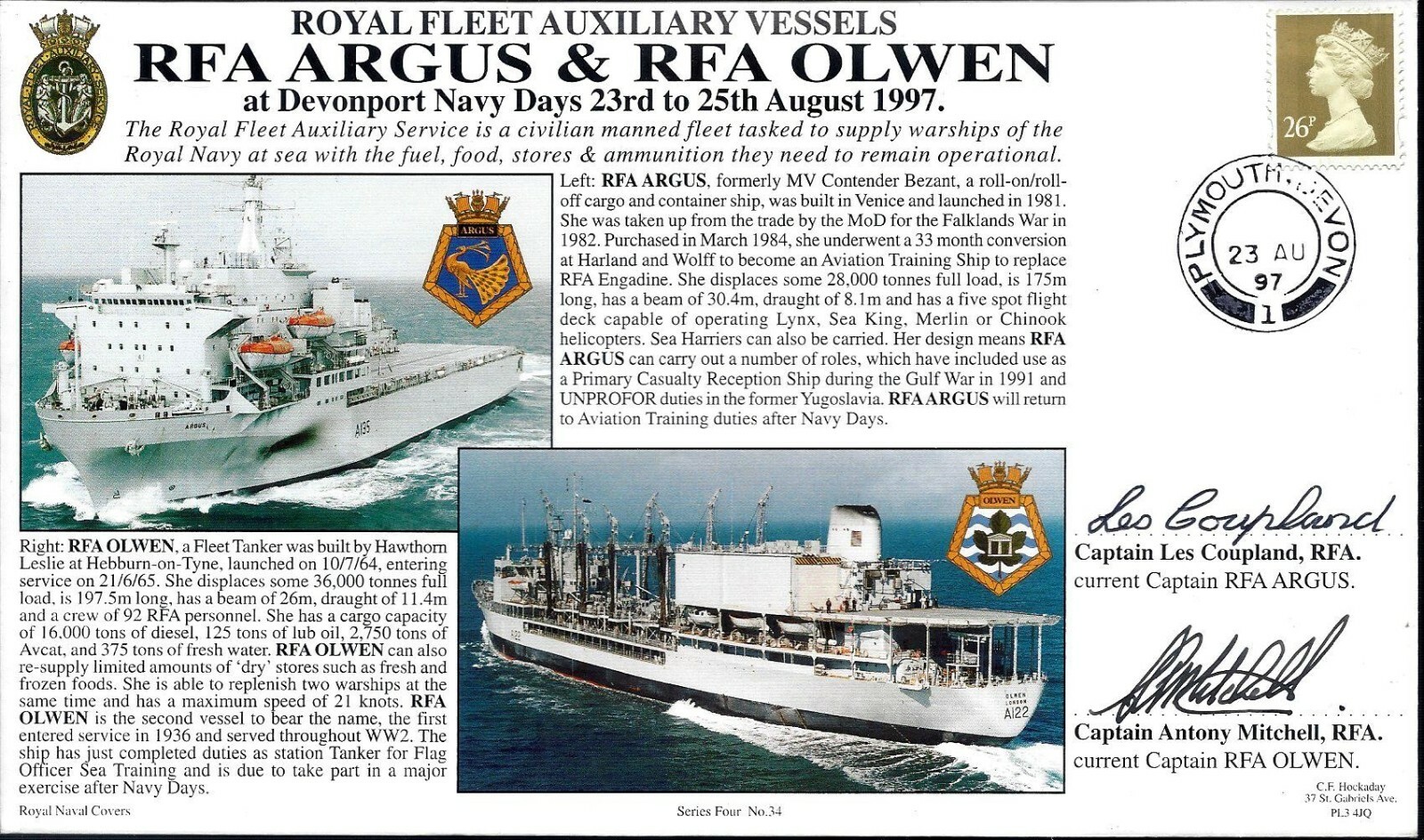 GB FDC NAVY SIGNED SERIES 4 HMS SAUMAREZ SCOTT SPLENDID COVENTRY ...