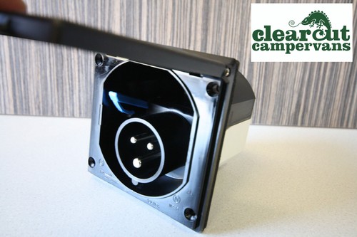 240v Electric Mains Hook-up Inlet Box, Black Campervan/Motorhome Mains ...