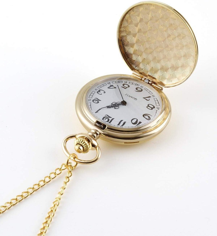 Reloj De Bolsillo Vintage Liso Con Cadena (dorado) | eBay