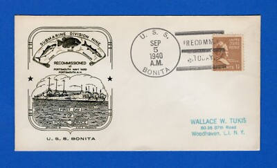 USS Bonita SS-165 Recommissioned September 5, 1940 - Raised Print ...