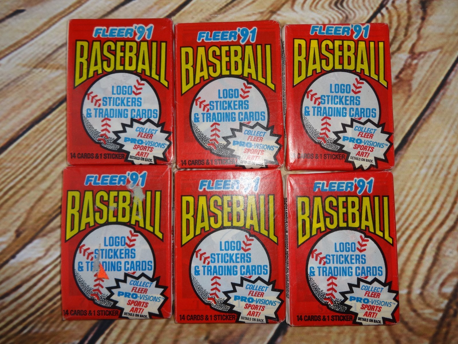 Baseball Gum 1991 Fleer Trading Cards Sticker Packs Sealed 8 PCS | eBay
