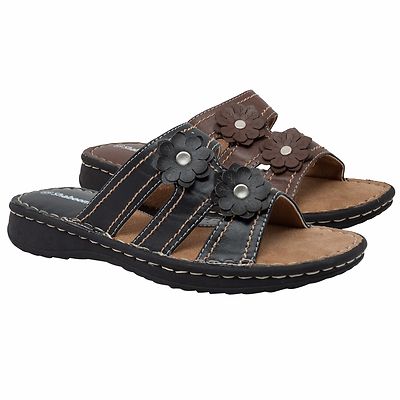 8566, BK,BR Shaboom, Rocsoc, Women's Flower Slide Sandal | eBay