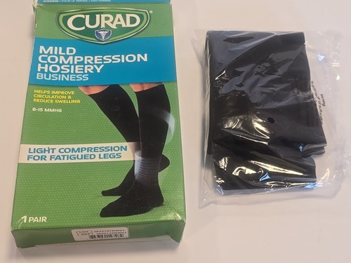 Curad Mild Compression Sock Hosiery Medium 8-15 mmHg - Black - 1 Pair ...