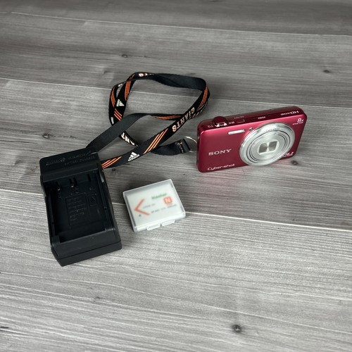 Sony Cyber Shot DSC-WX80 Camera Red Battery + Charger Tested Works | eBay