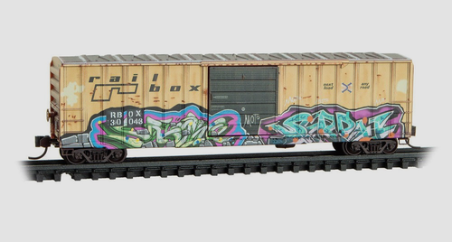 Railbox 50' Ribside Boxcar Weathered Graffiti Micro-Trains #025 45 256 ...
