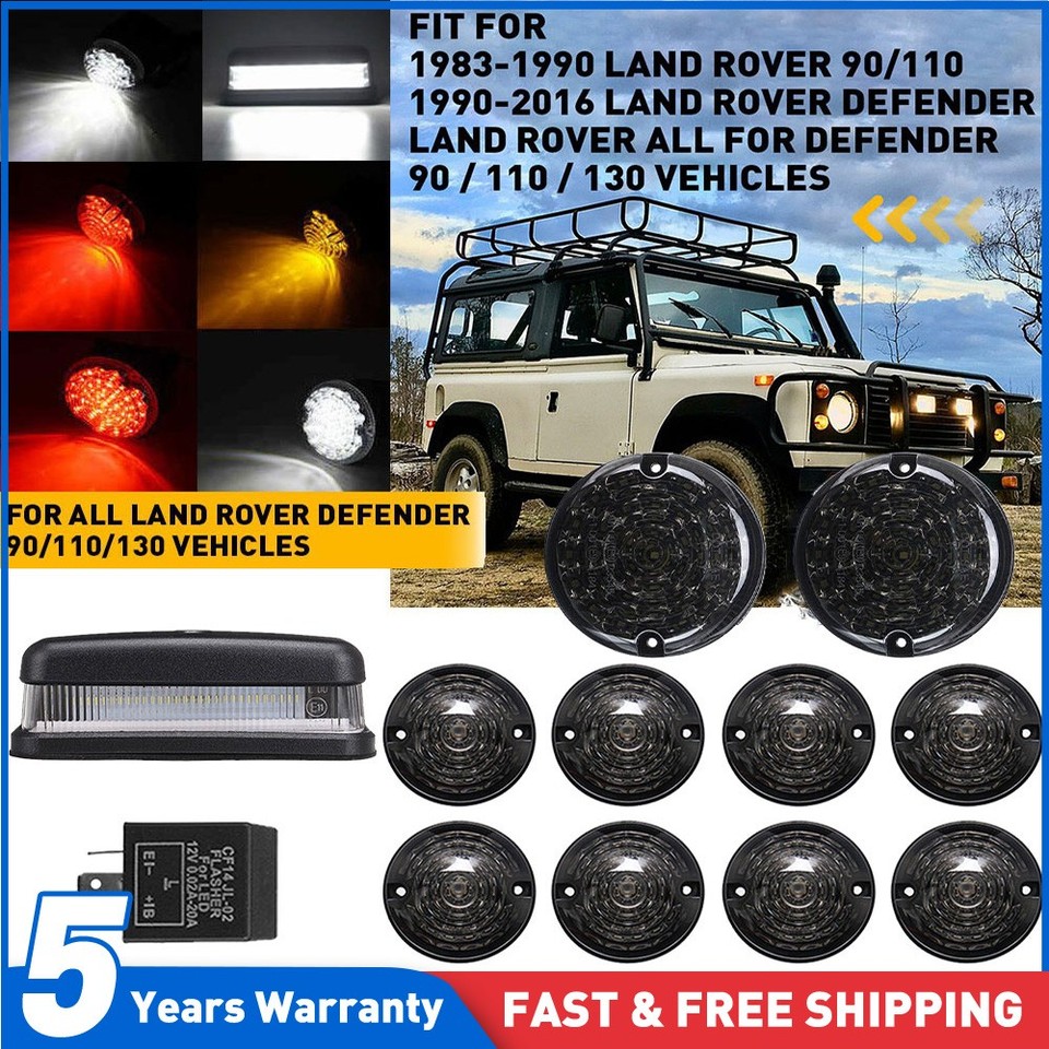 For Fog Reverse For Land Rover 90/110 Defender Full Smoked LED Light ...