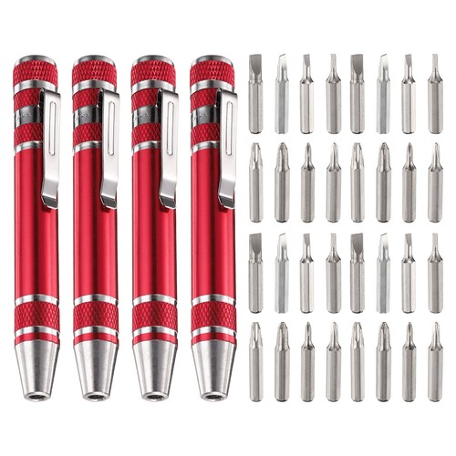 4pcs 8 in 1 Magnetic Pocket Pen Screwdriver with Phillips Flat Head ...