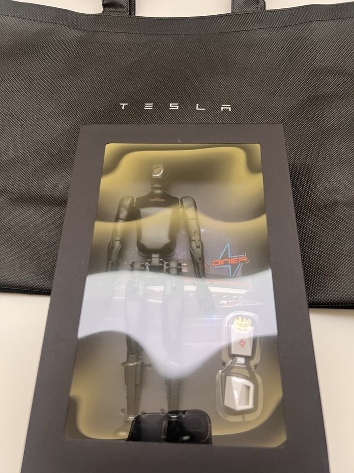 Tesla Diner Exclusive Black Optimus Bot Figure IN HAND - Elon Musk ...