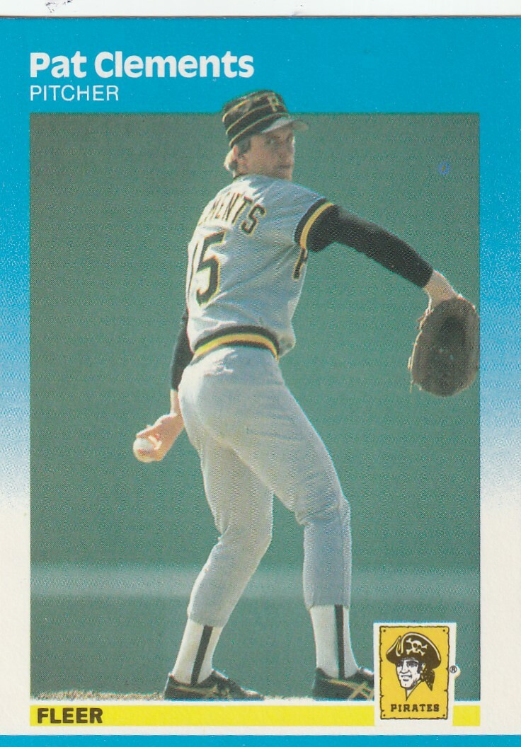 FREE SHIPPING-MINT-1987 Fleer Pat Clements #608 PIRATES PLUS BONUS ...