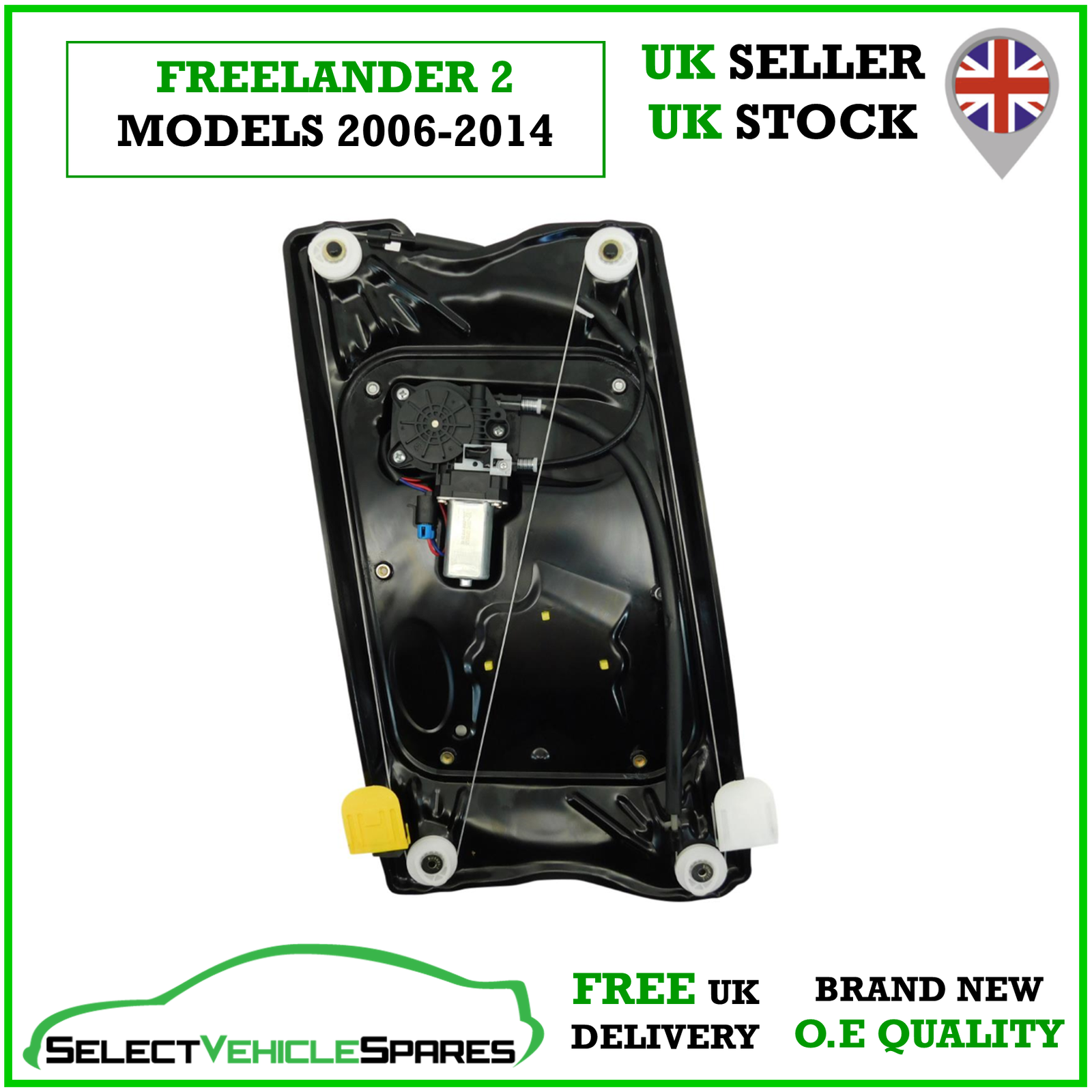 NEW LAND ROVER FREELANDER 2 DRIVERS SIDE FRONT WINDOW REGULATOR & MOTOR ...