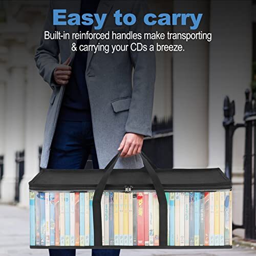4 Pack CD Storage Bags Media Display Case with Handles for Albums Video ...