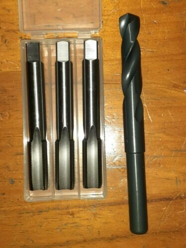 UNS 5/8" X 27 RH HSS 3X Hand Tap set Taper Inter bottom +tapping drill ...