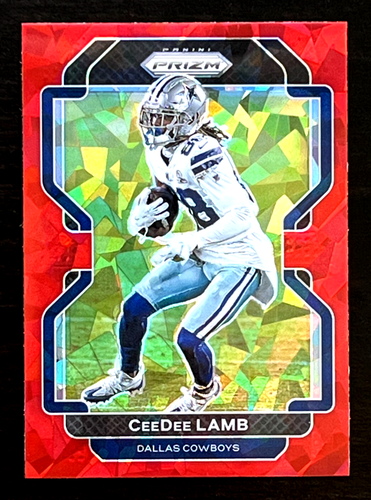2021 Panini Prizm CeeDee Lamb Red Cracked Ice Parallel Dallas Cowboys ...