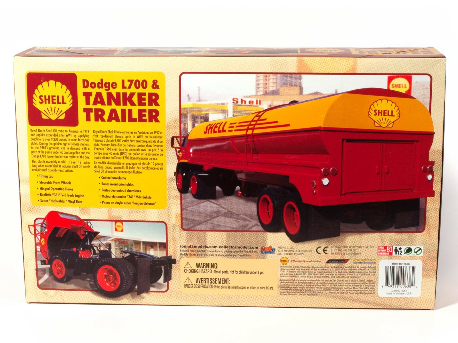 1:25 LINDBERG *SHELL OIL* Dodge L700 COE Fuel Tanker Semi PLASTIC MODEL ...