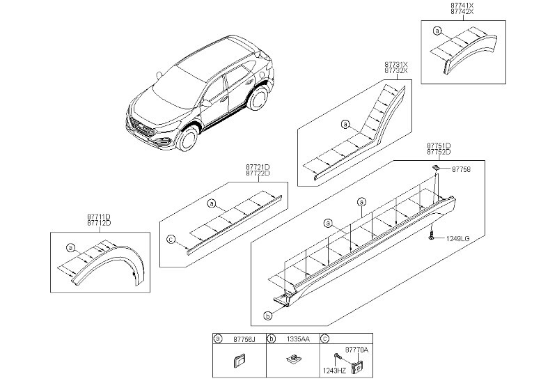 New 10pcs Door Moulding Clip with Sealer 87756-D3000 For Hyundai Tucson ...