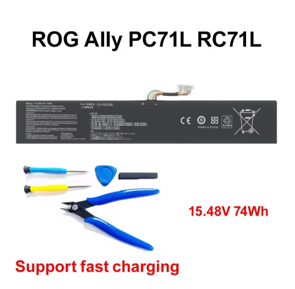 New 74Wh Upgraded Battery Asus ROG Ally RC71L Gaming Handheld Player ...
