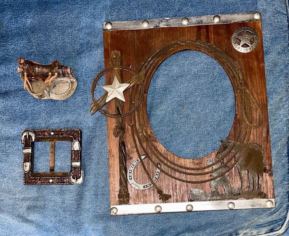 Western Farm Rustic Wood Wall Hanging Accent Mirror Frame NO MIRROR ...