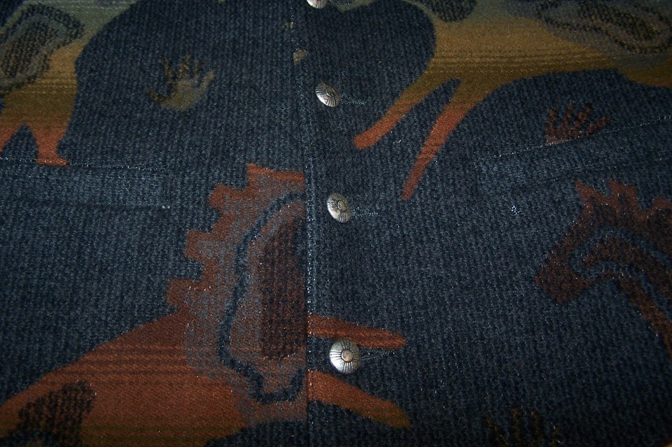 RARE VTG Pendleton Wool Running Horse Indian Blanket Design Vest L Men ...