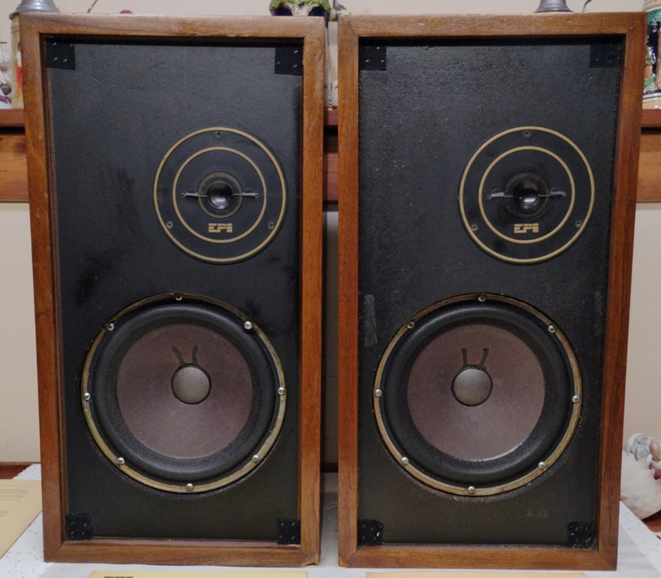 Pair Of EPI Model 100W Vintage Speakers Epicure - Walnut - Fresh Refoam ...