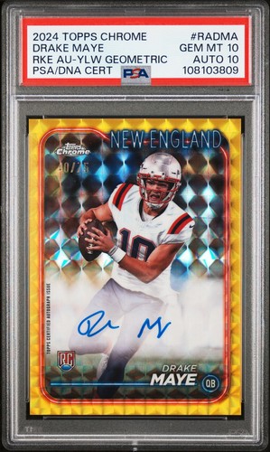 2024 TOPPS CHROME AUTOS VARIATIONS #RADMA DRAKE MAYE RC 40/75 PSA 10 ...