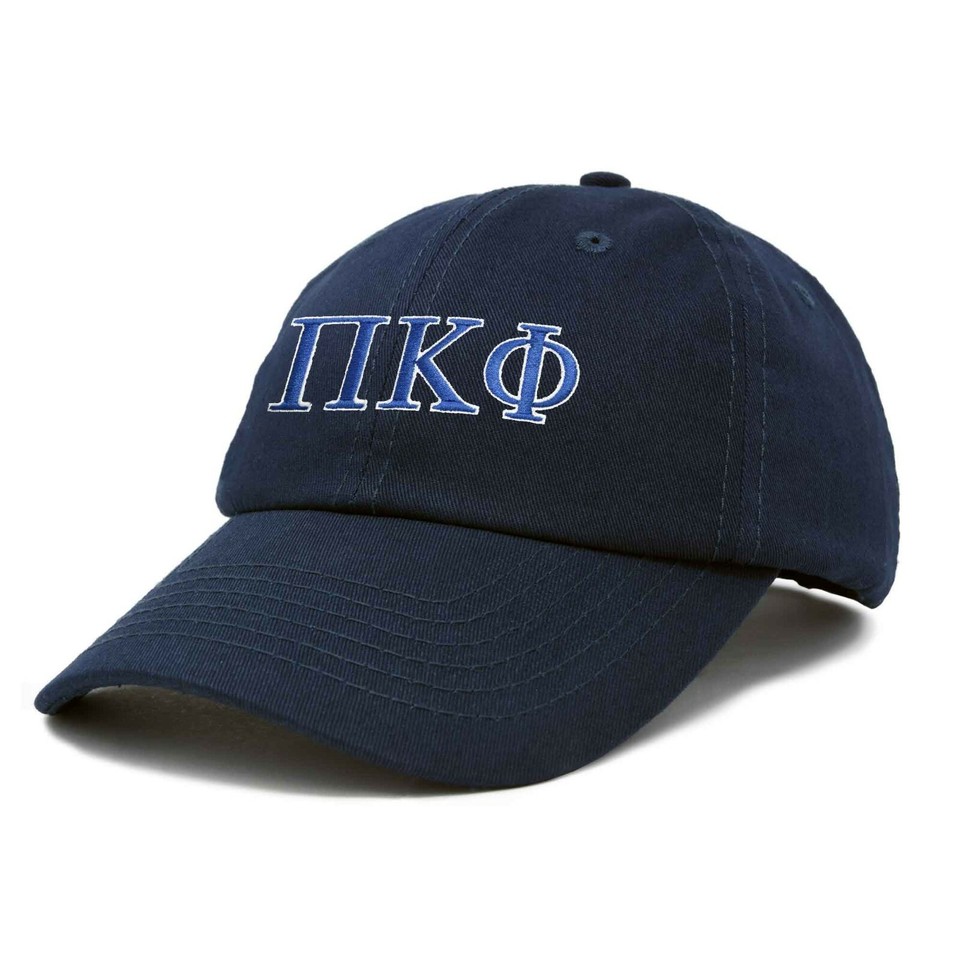 Pi Kappa Phi Greek Letters Ball Cap Embroidered Fraternity Hat in Navy ...