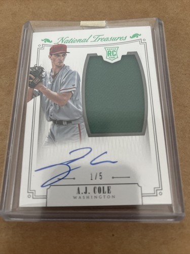 #1/5 (ONLY 5 1/1) 2015 NATIONAL TREASURES AUTO AUTOGRAPH J.J. COLE ...