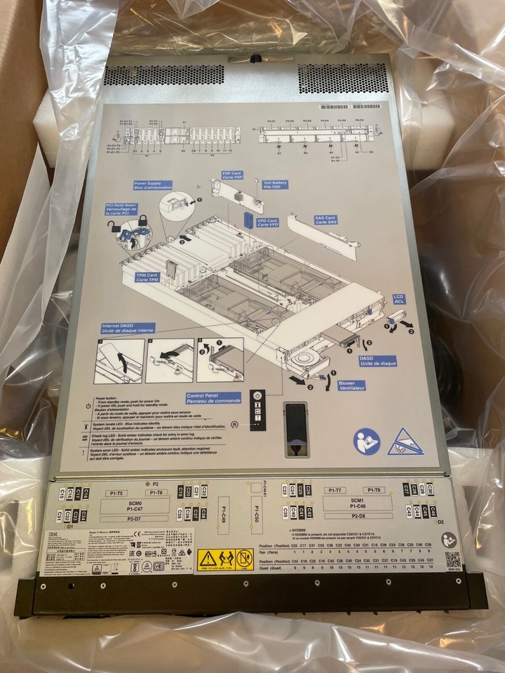 9009-22A IBM Power 9 S922 Server 16Core 3.4 to 3.9 Ghz, 128GB DDR4, 2x ...