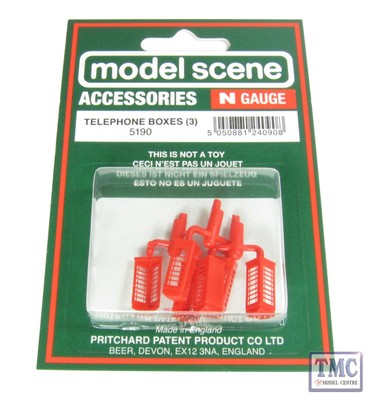 5190 Modelscene N Gauge Telephone Boxes Pack of 3 | eBay UK