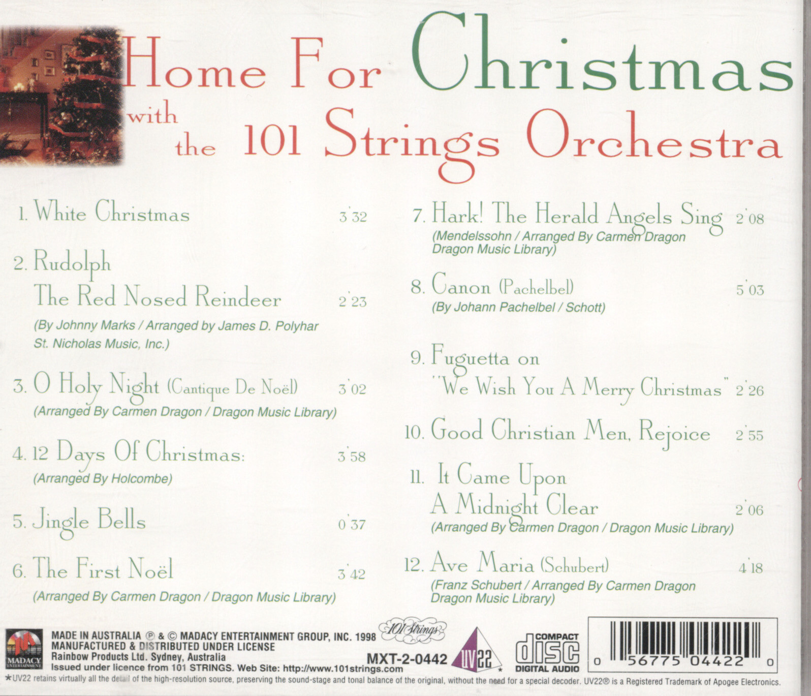 101 Strings - Home For Christmas With The 101 Strings Orchestra CD ...