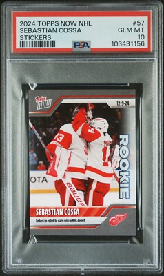 Sebastian Cossa 2024 Topps Now NHL Stickers Rookie RC #57 PSA 10 NHL DEBUT WIN | eBay