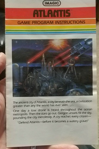 Imagic Atlantis Game Program Instructions Manual Booklet-1982-Atari ...
