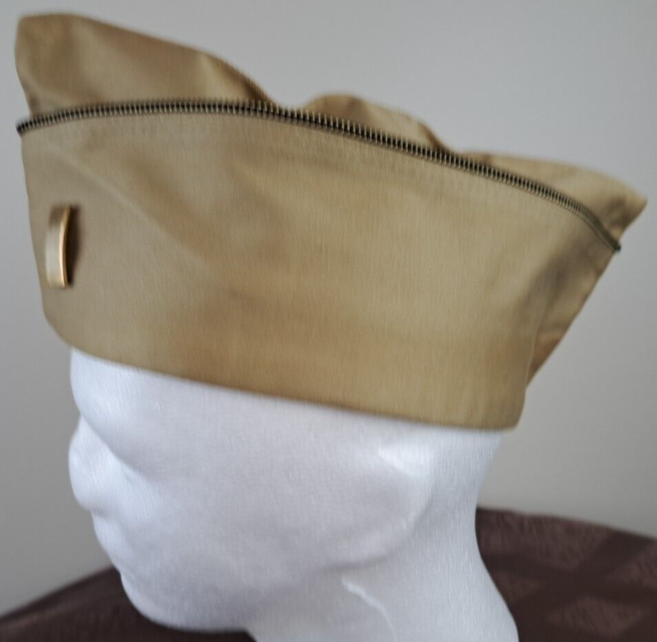 US Army Khaki 2nd Lieutenant Officer Garrison Cap Black & Gold Piping w ...