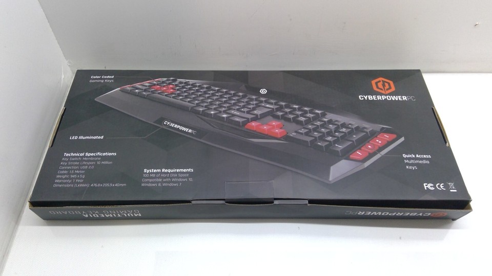 NEW CyberPowerPC multi-media gaming keyboard wired USB | eBay