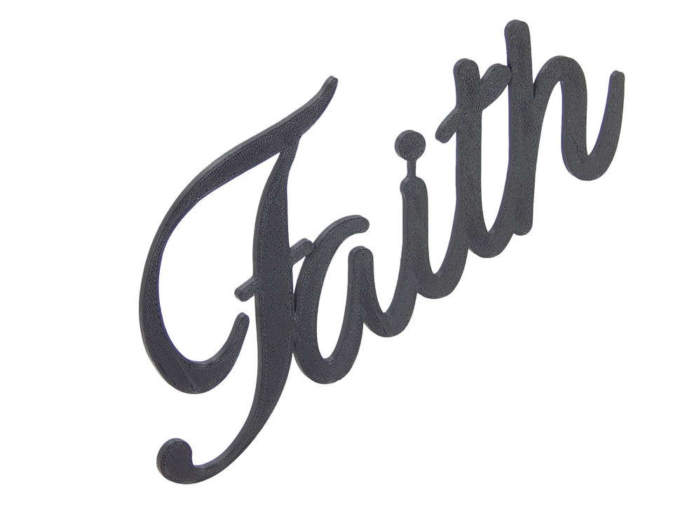 Faith Word Art Sign Home Christian Decor Wall Hanging Cursive Script ...